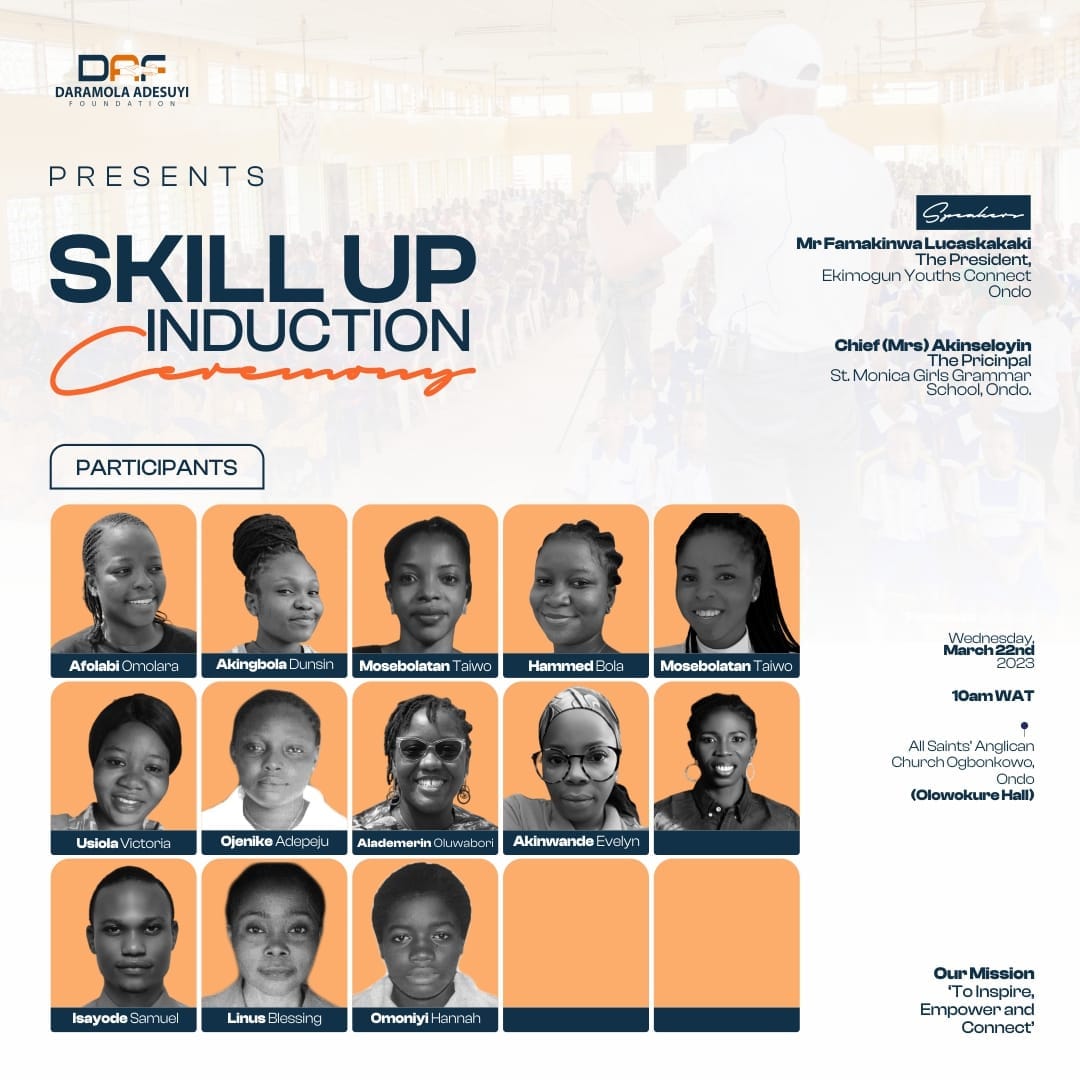 Daramola Adesuyi Foundation inducts trainees for Skill Up programme. - Ekimogun Mirror